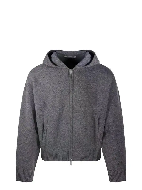 COOR Zip-up Knitted Hoodie - Grey