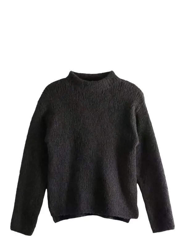 CORTANA Textured Knit Funnel Neck Pullover - Blue