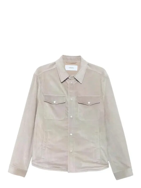 LARDINI Pocket Corduroy Shirt Jacket - Grey