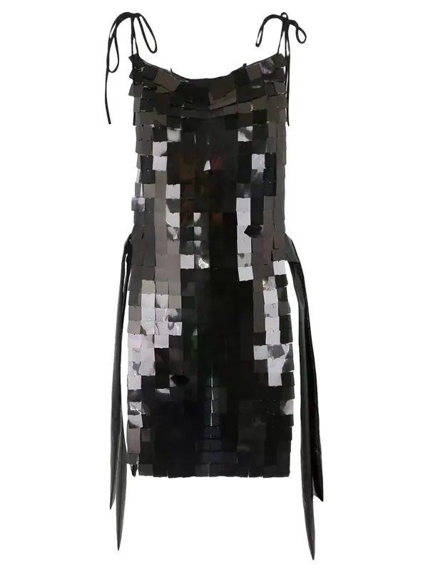 MARIA CALDERARA Tie-strap Mini Dress - Black