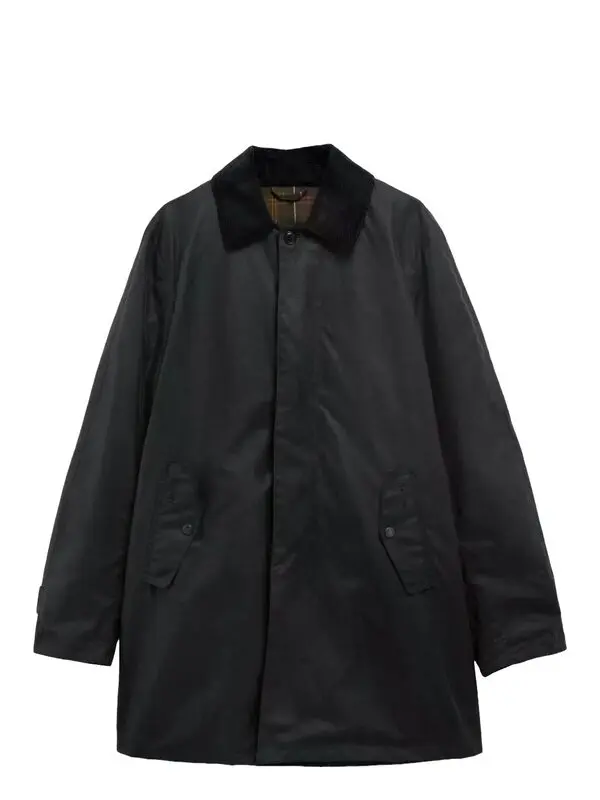 Barbour Cotton Single-breasted Coat With Corduroy Collar - Blue