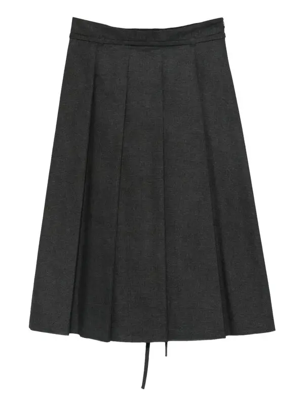 HERSKIND Pleated A-line Skirt - Grey