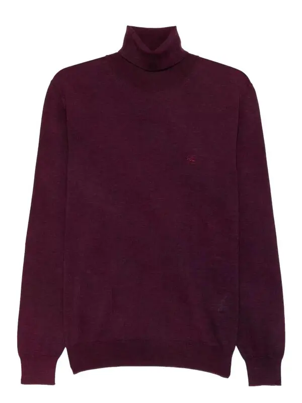 Etro Embroidered Roll-neck Top - Red