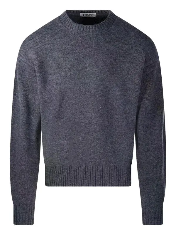 COOR Ribbed Crew-neck Wool Sweater - Grey