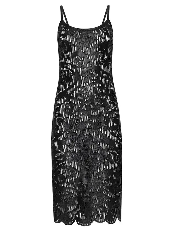 L'Agence Kazuko Lasercut Midi Dress - Black