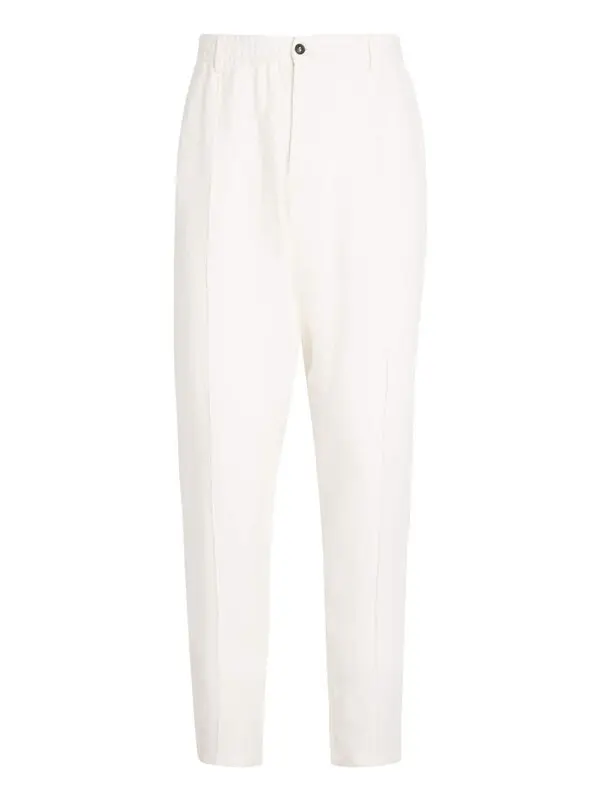 Emporio Armani Linen Tailored Trousers - White