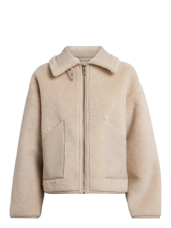 Claudie Pierlot Faux Leather-shearling Biker Jacket - White