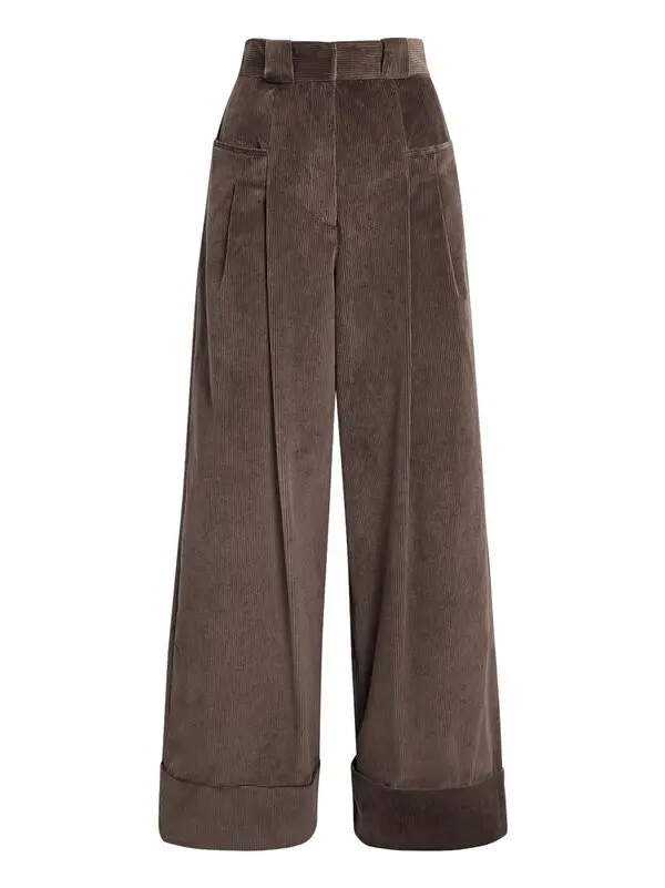 Claudie Pierlot Corduroy Wide Leg Trousers - Brown