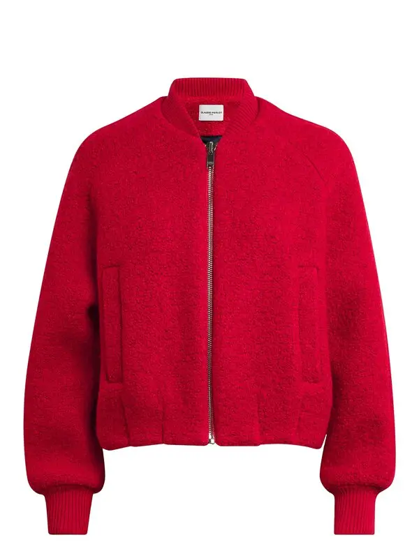Claudie Pierlot Virgin Wool-blend Bomber Jacket - Red