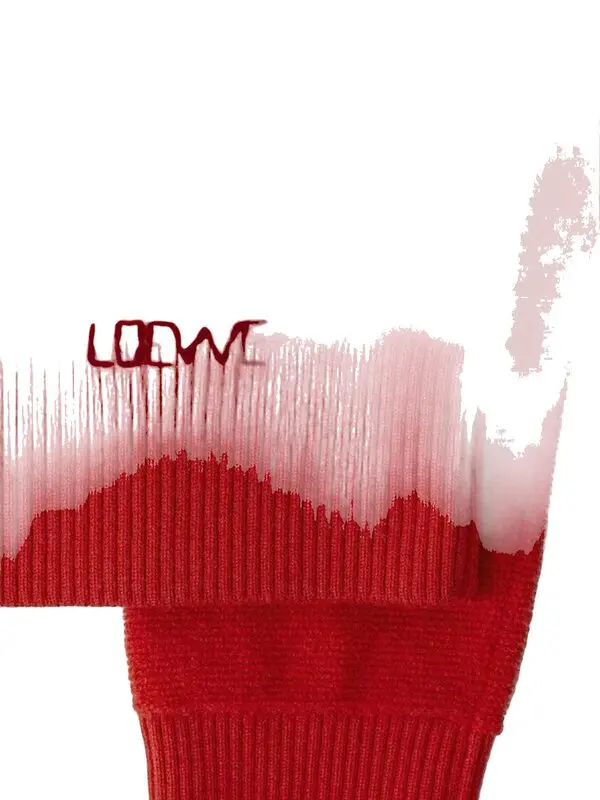 Loewe Logo Embroidered Wool Crewneck Sweater - Red