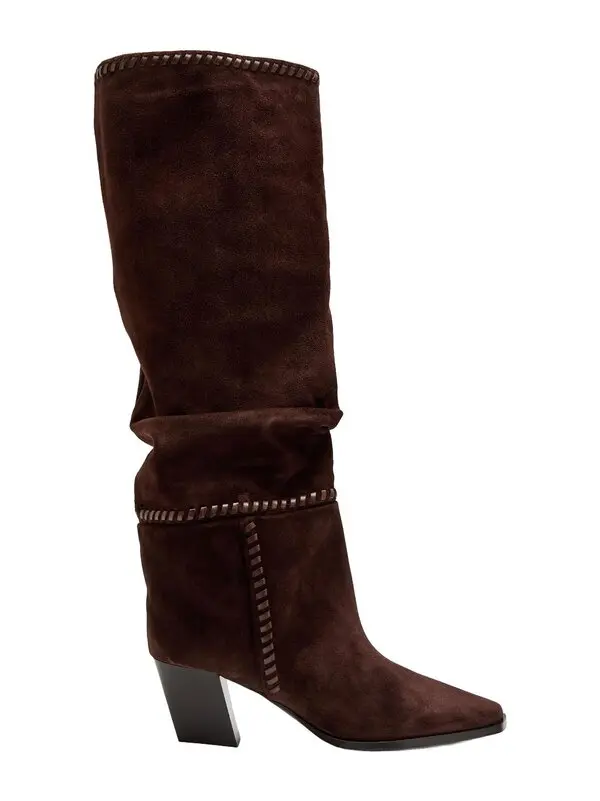 JIMMY CHOO Hart Stitch 60 Suede Knee-high Boots - Brown