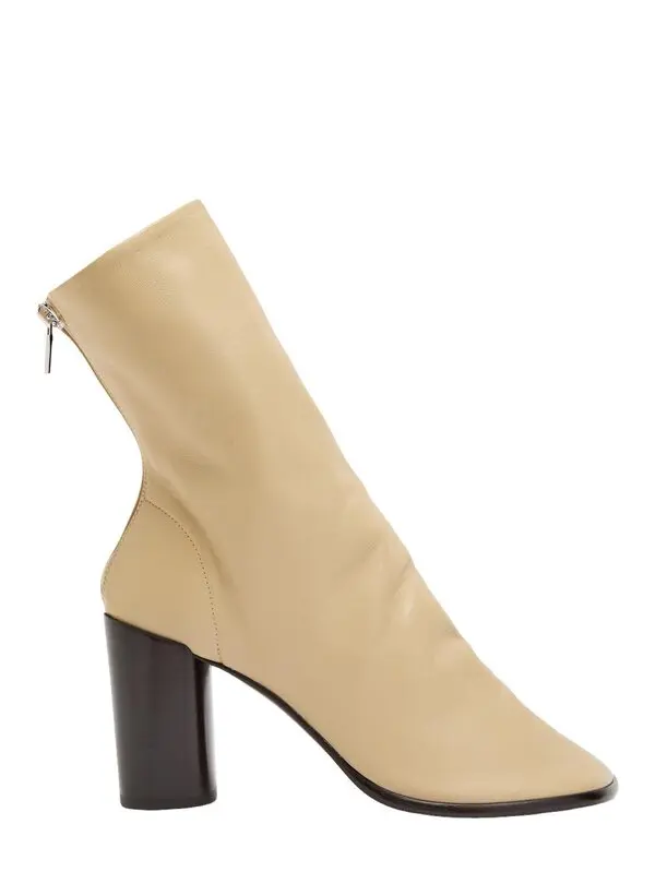 LEMAIRE Leather Ankle Boots - Beige