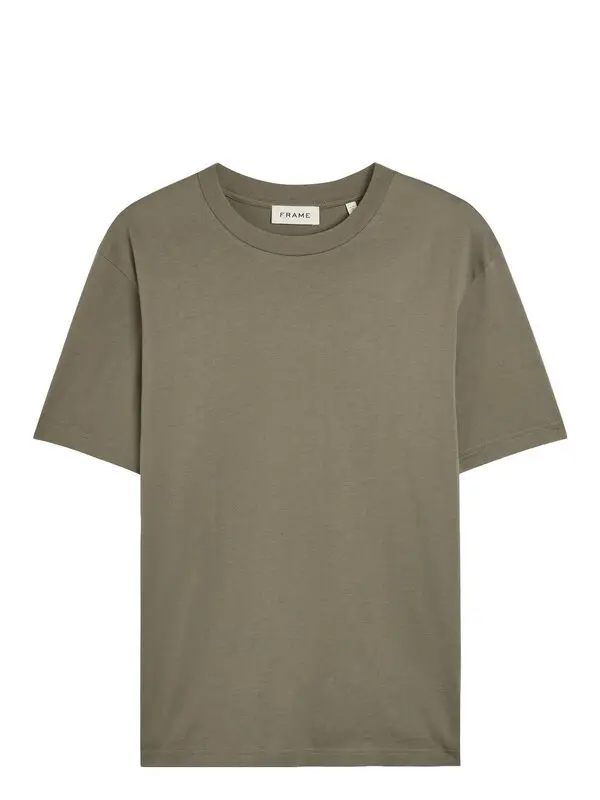 FRAME Cotton T-shirt - Khaki