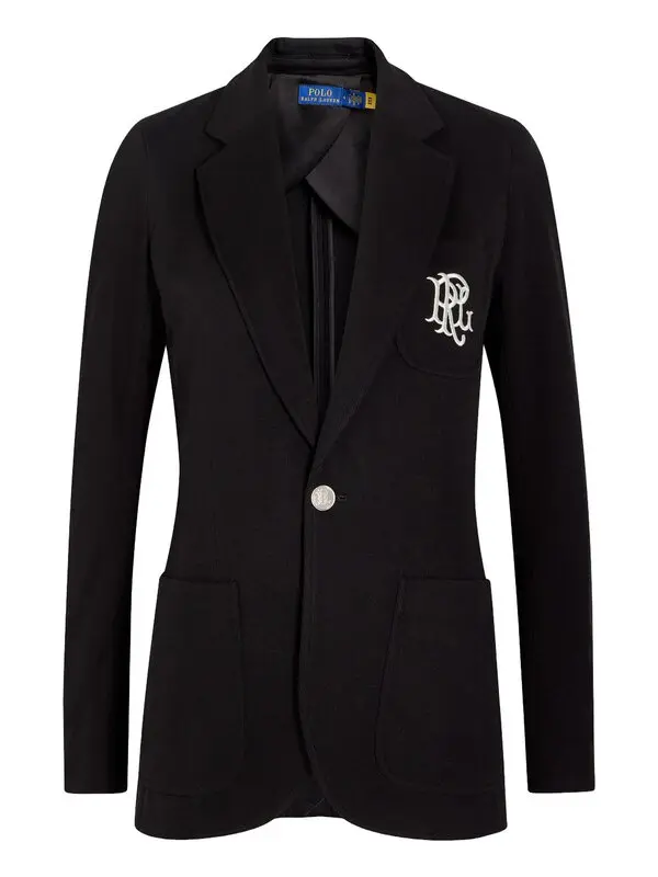 Polo Ralph Lauren Logo-embroidered Cotton-blend Blazer - Black