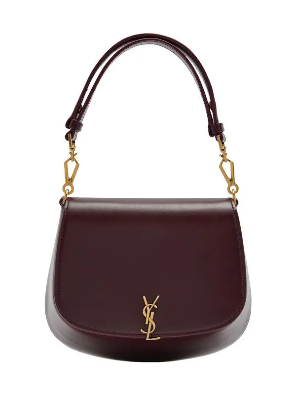 Saint Laurent Voltaire Leather Shoulder Bag - Burgundy