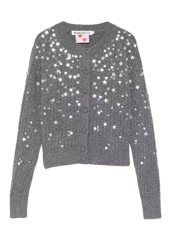 Bernadette Cable-knit Cardigan - Grey