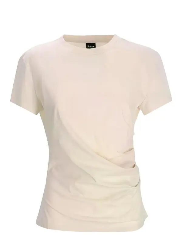 BOSS Ruched-detail T-shirt - Neutrals