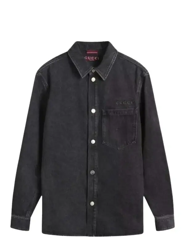 Gucci Buttoned Pocket Overshirt - Black