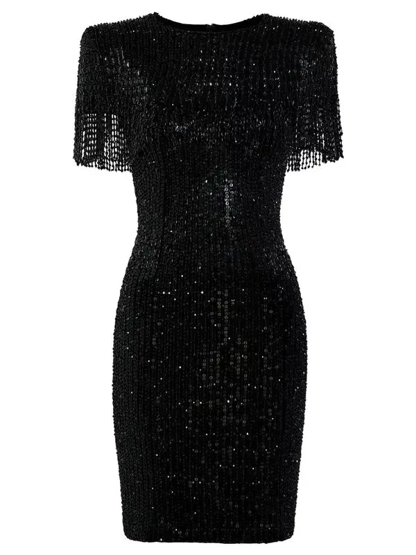 Jenny Packham Sequin-embellished Beaded Mini Dress - Black