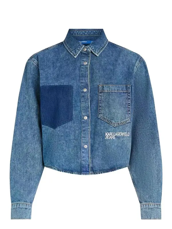 Karl Lagerfeld Boxy Denim Shirt - Blue
