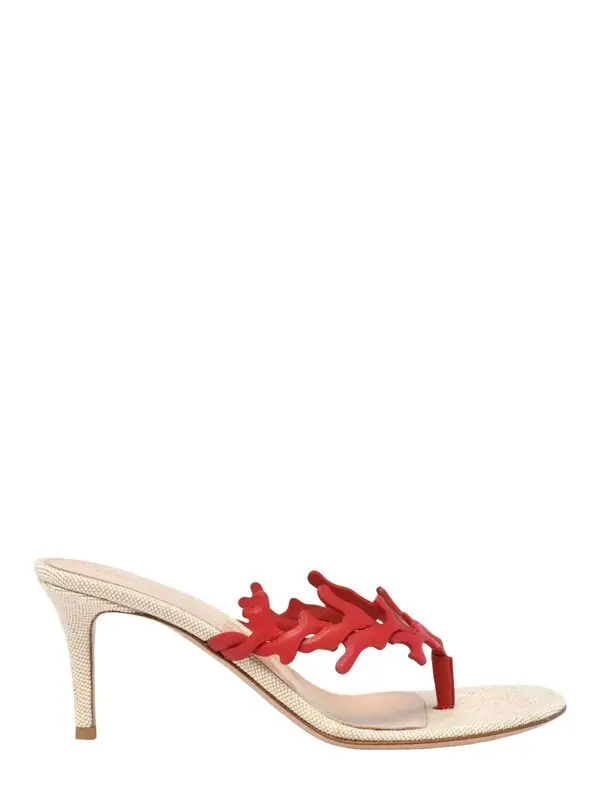 GIANVITO ROSSI 70mm Coral-appliqué Heeled Sandals - Neutrals
