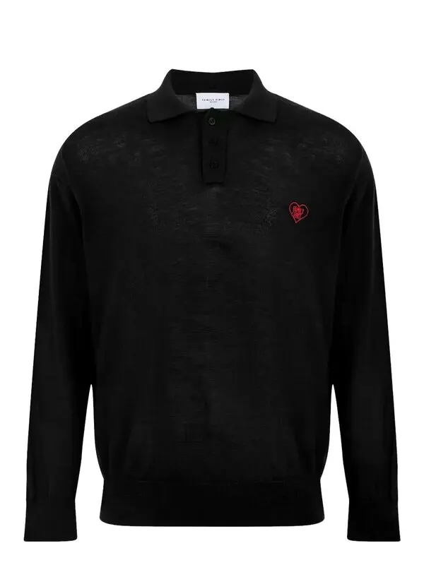 FAMILY FIRST Embroidered Polo Shirt - Black