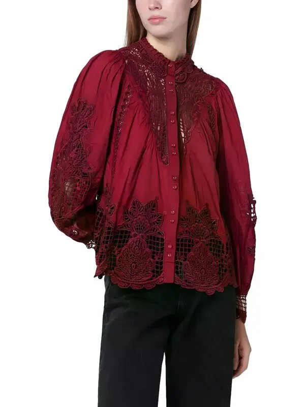 Farm Rio Embroidered Blouse - Red
