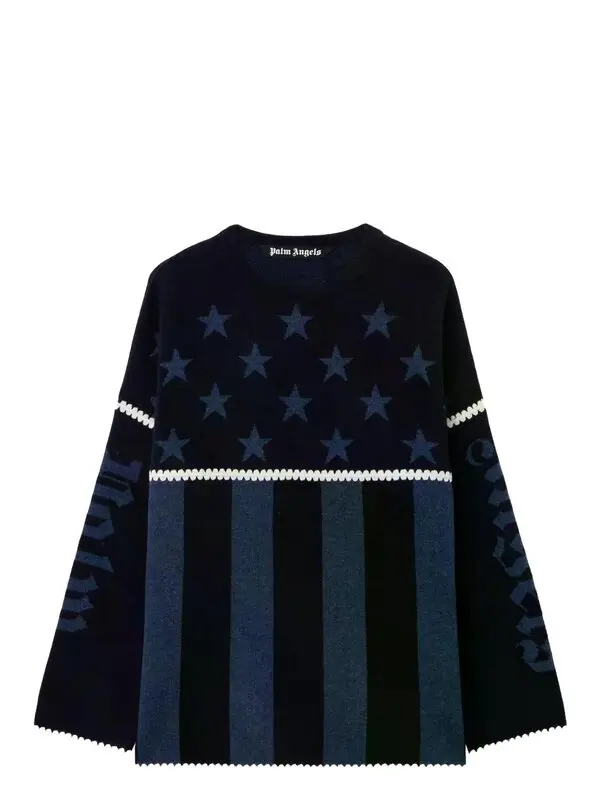 Palm Angels Stars And Stripes Sweater - Blue