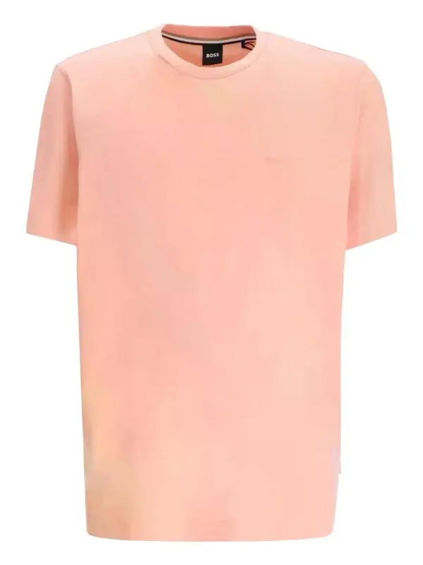 BOSS Logo-embroidered Cotton T-shirt - Pink
