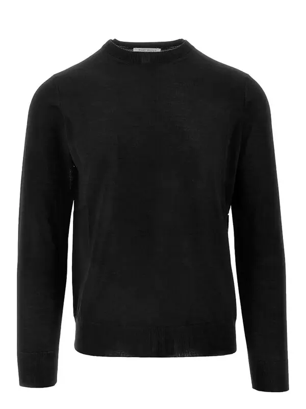 THE M Ribbed Knit Sweater - Black
