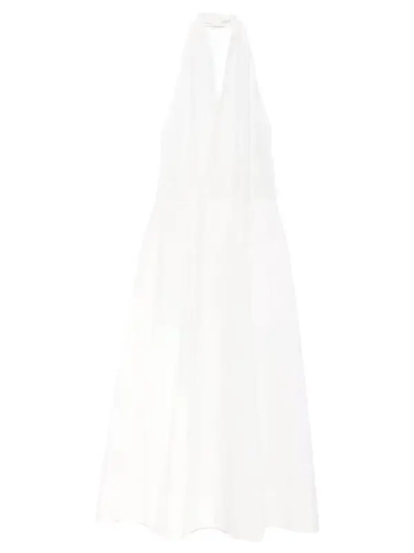 ST. AGNI Halter Midi Dress - White