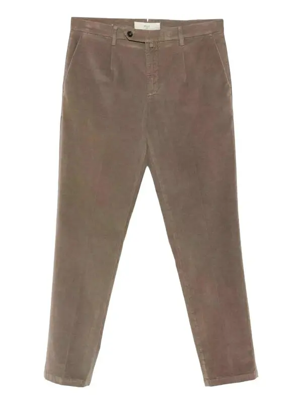 BRIGLIA 1949 Corduroy Pleated Trousers - Brown