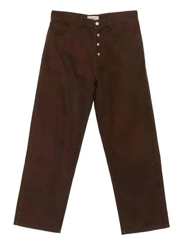 CARRER Button Trousers - Brown