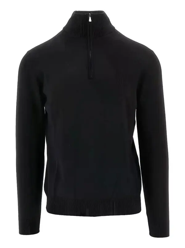 THE M Half-zip High Neck Sweater - Black