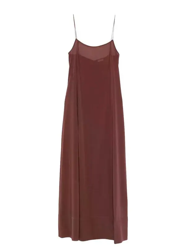 ST. AGNI Sheer Straps Maxi Slip Dress - Brown