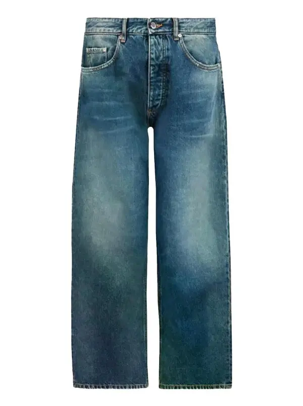 ICON DENIM LA Washed Straight-leg Jeans - Blue