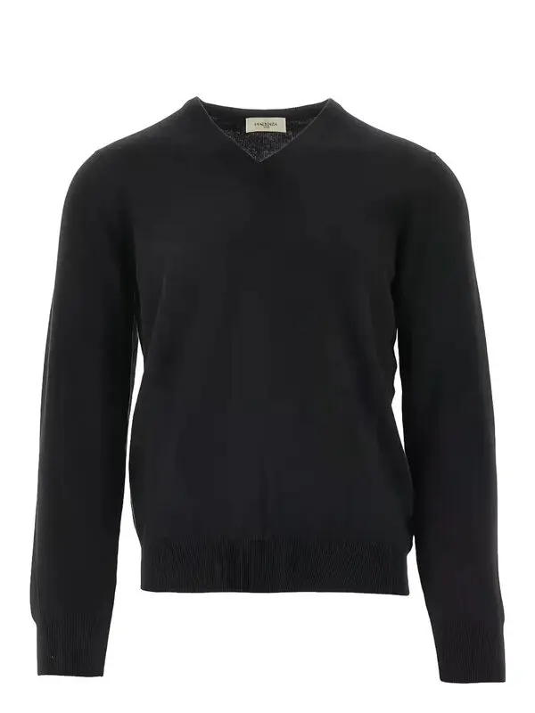 PIACENZA CASHMERE 1733 V-neck Sweater - Black