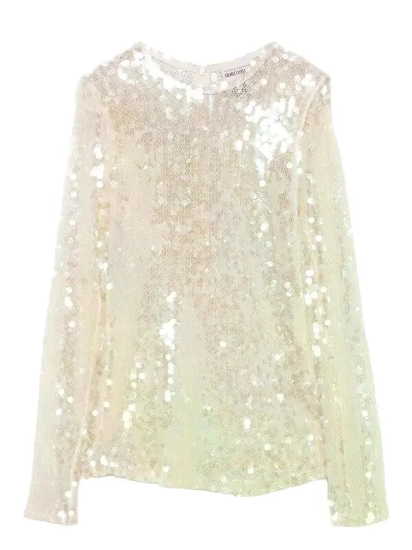 SEMICOUTURE Sequin-embellished Top - Neutrals