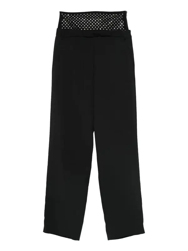 SIMONA CORSELLINI Embellished High-waisted Trousers - Black