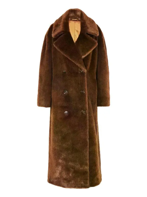 THE FRANKIE SHOP Joni Faux Fur Coat - Brown
