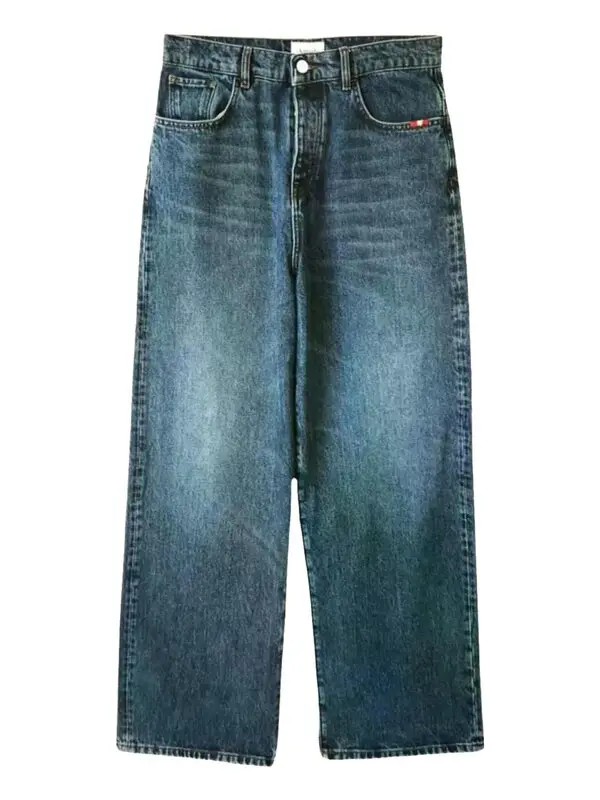 AMISH Buttoned Wide-leg Jeans - Blue