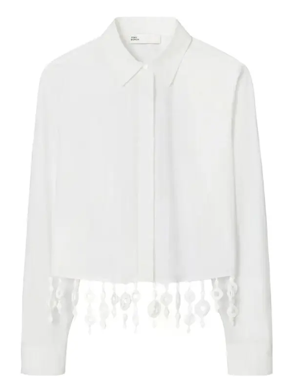 Tory Burch Crystal-embellished Button-down Shirt - White