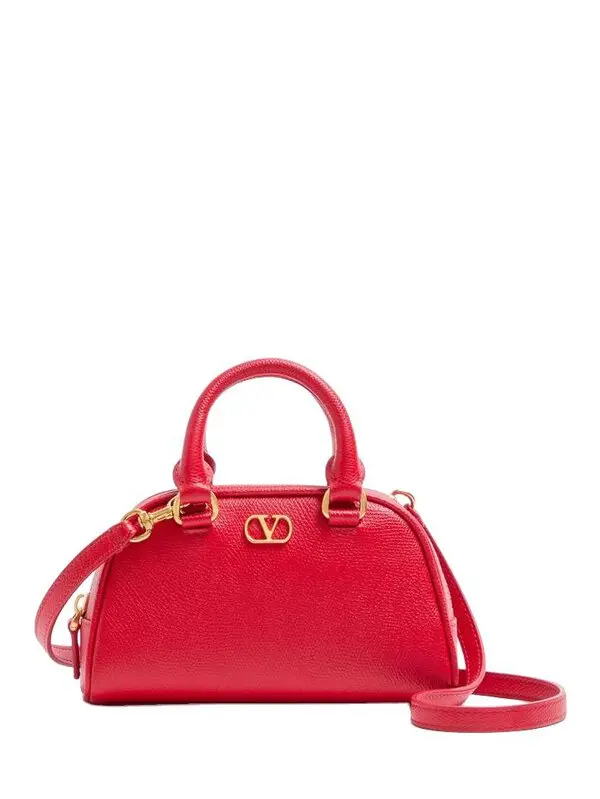 Valentino Garavani Mini Vlogo Signature Bowling Bag - Rouge Pur