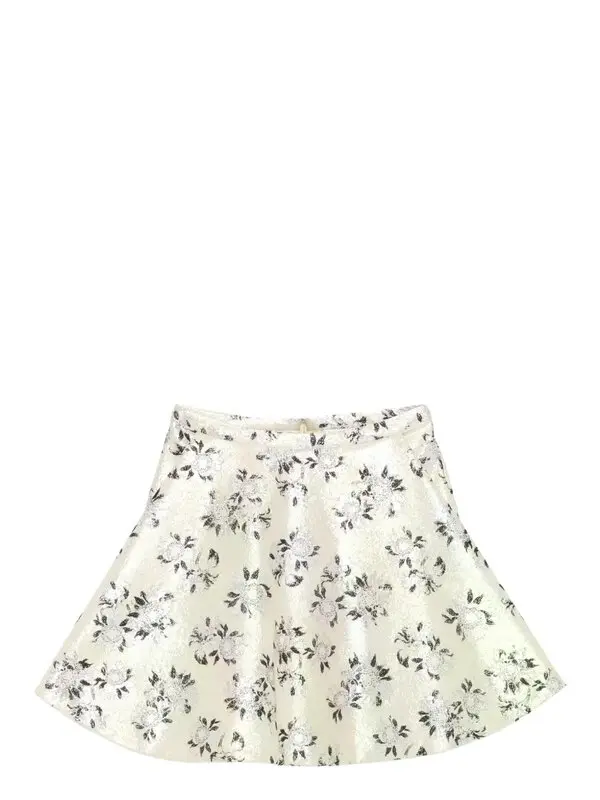 Alexander McQueen Floral Print Skirt - Neutrals