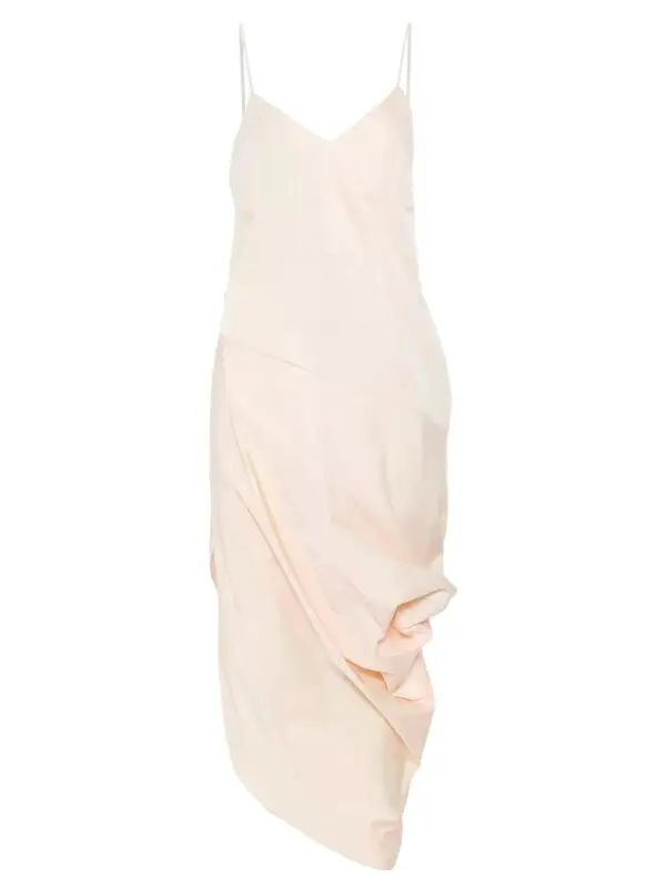 ST. AGNI Drape-detail Midi Dress - Pink
