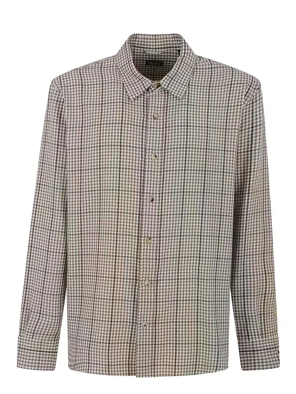 Zegna Checked Shirt - Neutrals