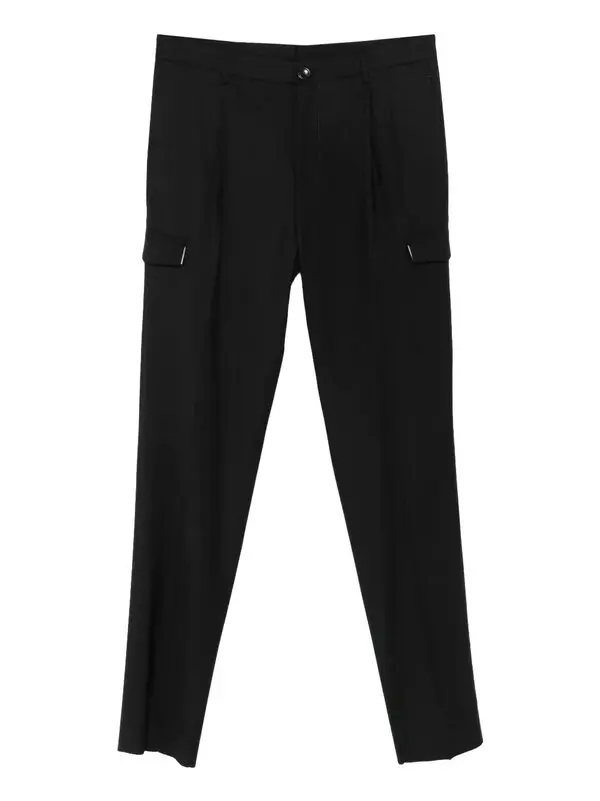 Tagliatore Pleated-detail Cargo Pants - Black