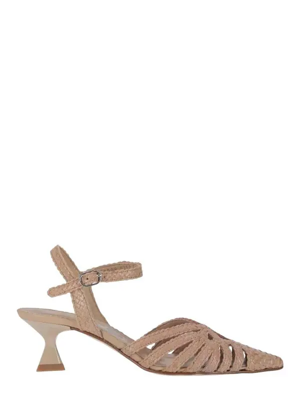 LA ROSE Ankle-strap Leather Sandals - Neutrals