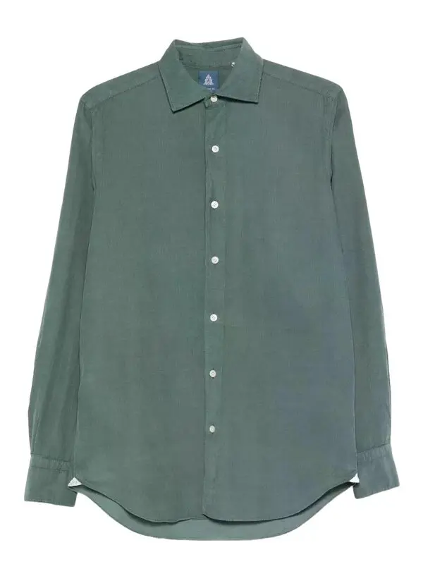 FINAMORE 1925 Corduroy Buttoned Shirt - Green