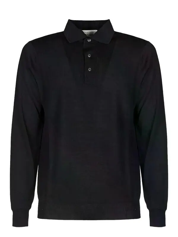 FILIPPO DE LAURENTIIS Buttoned Long-sleeved Polo Shirt - Black